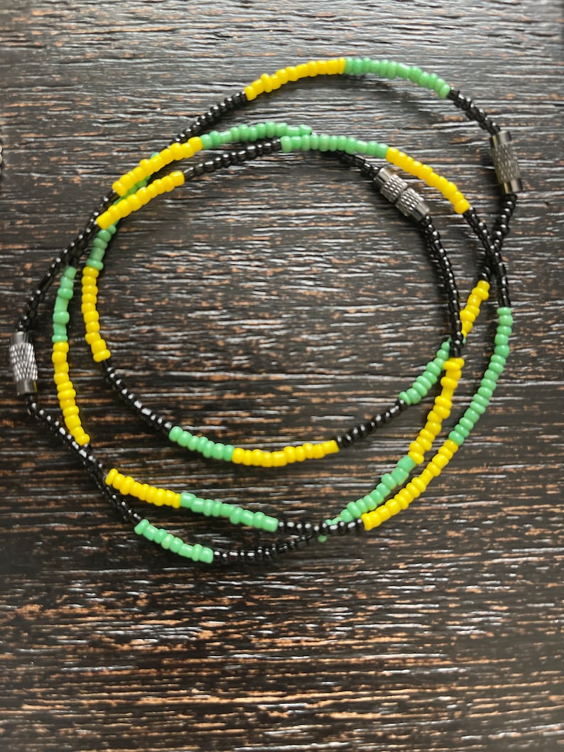 Rasta Beaded Anklet: Jamaican Color Ankle Bracelet - Etsy