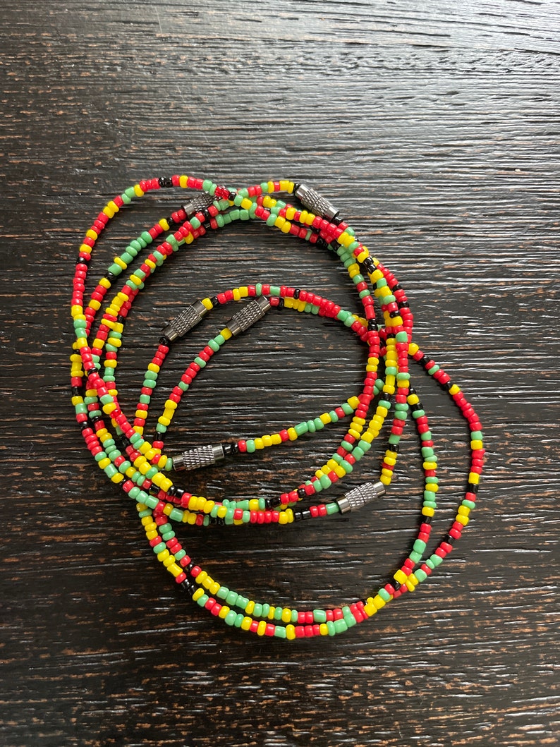 Rasta Beaded Anklet: Jamaican Color Ankle Bracelet - Etsy