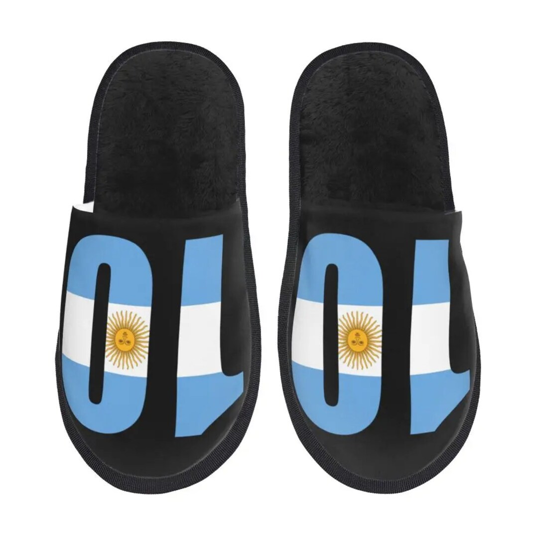 Custom Print Women Messi 10 Soccer House Slippers Soft Warm Memory Foam ...