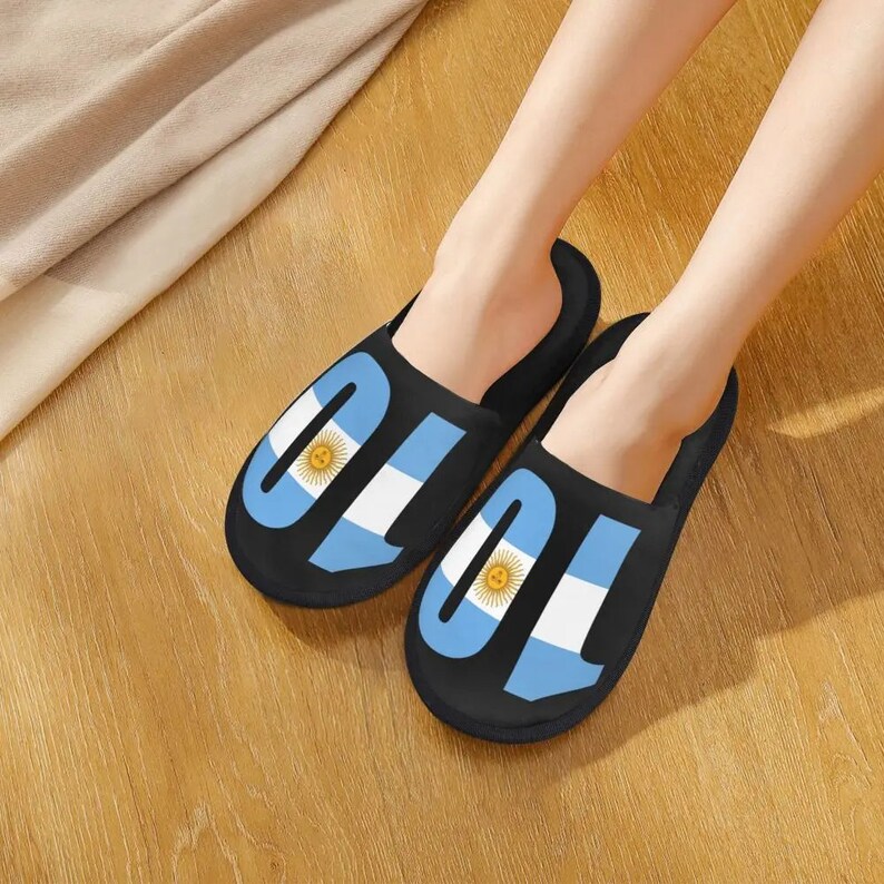 Custom Print Women Messi 10 Soccer House Slippers Soft Warm Memory Foam ...