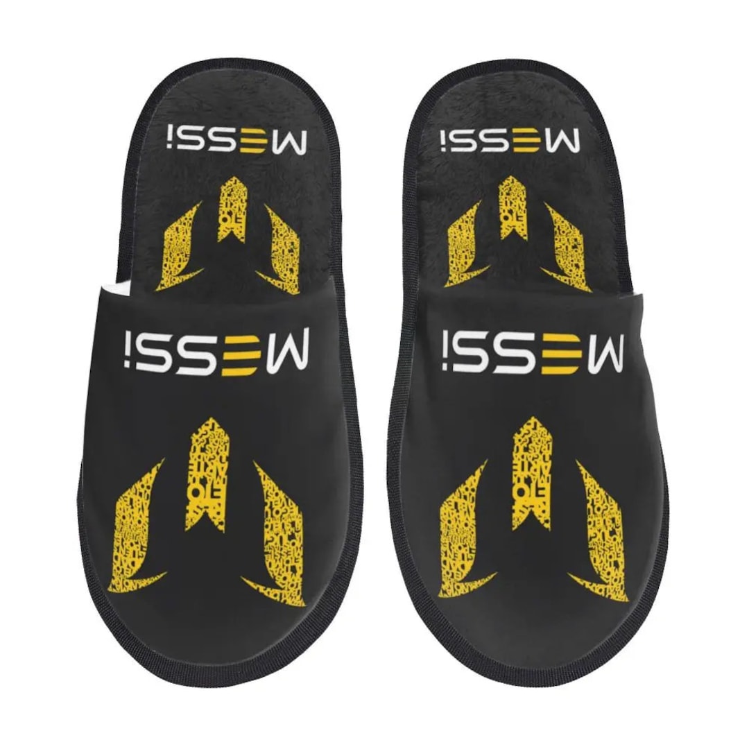 Custom Print Women Messi 10 Soccer House Slippers Soft Warm Memory Foam ...