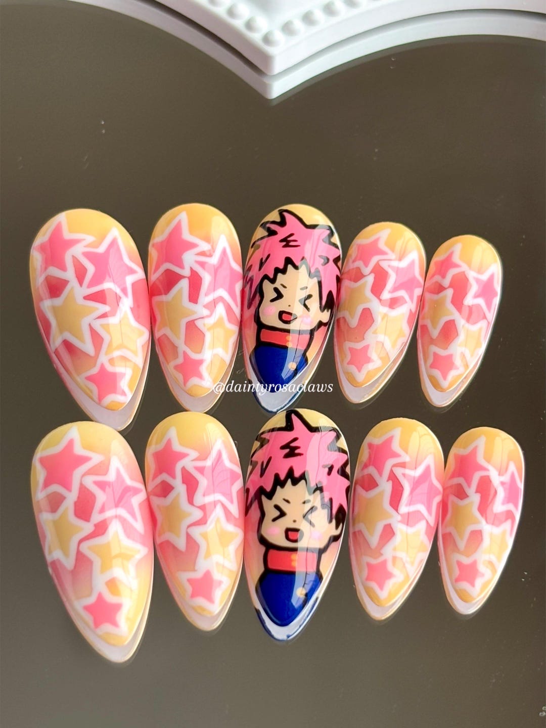 Yuji Itadori | Yuji Itadori Nails | Jjk Nails | Jujutsu Kaisen | Anime ...