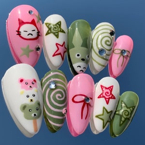 Totoro & Rilakkuma Mochi Swirls | Totoro Nails | Rilakkuma Nails ...