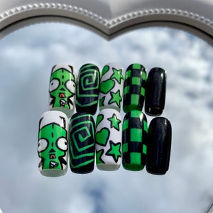 Invader Zim Press Ons | Gir Nails | Y2K Nails | Cute Press on Nails ...