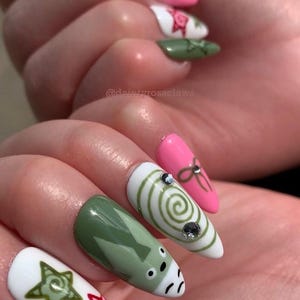 Totoro & Rilakkuma Mochi Swirls | Totoro Nails | Rilakkuma Nails ...