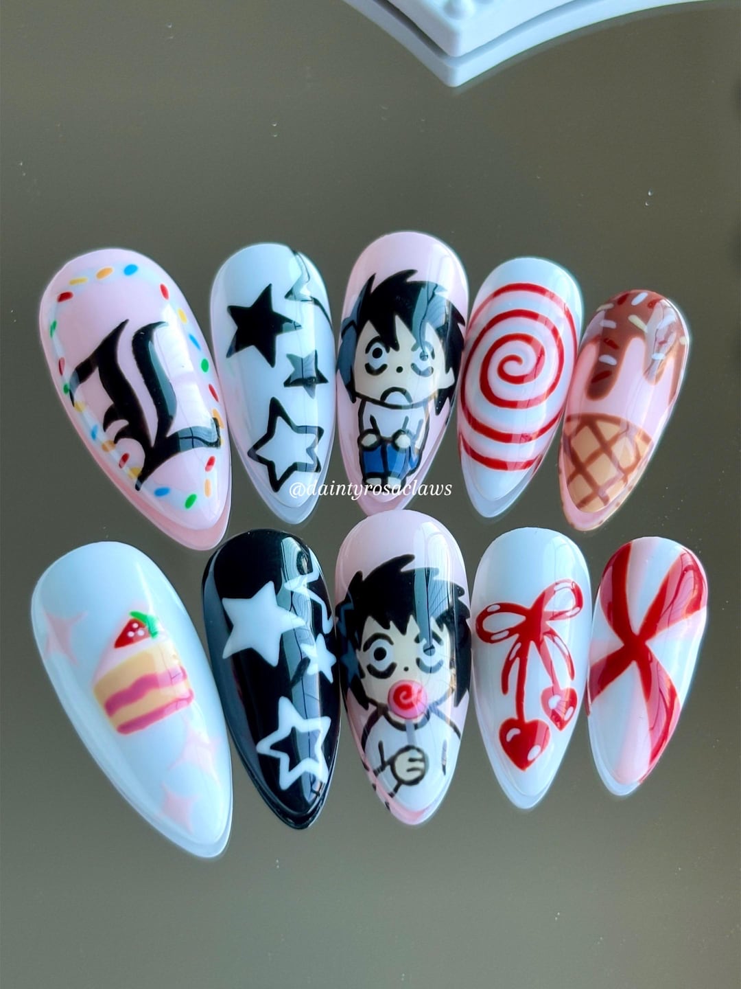 Death Note Nails L Death Note Death Note L Nails Anime Nails Almond ...
