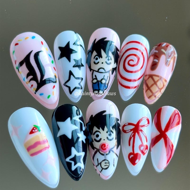 Anime Nails - Etsy