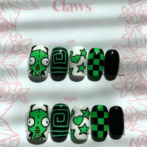 Invader Zim Press Ons | Gir Nails | Y2K Nails | Cute Press on Nails ...