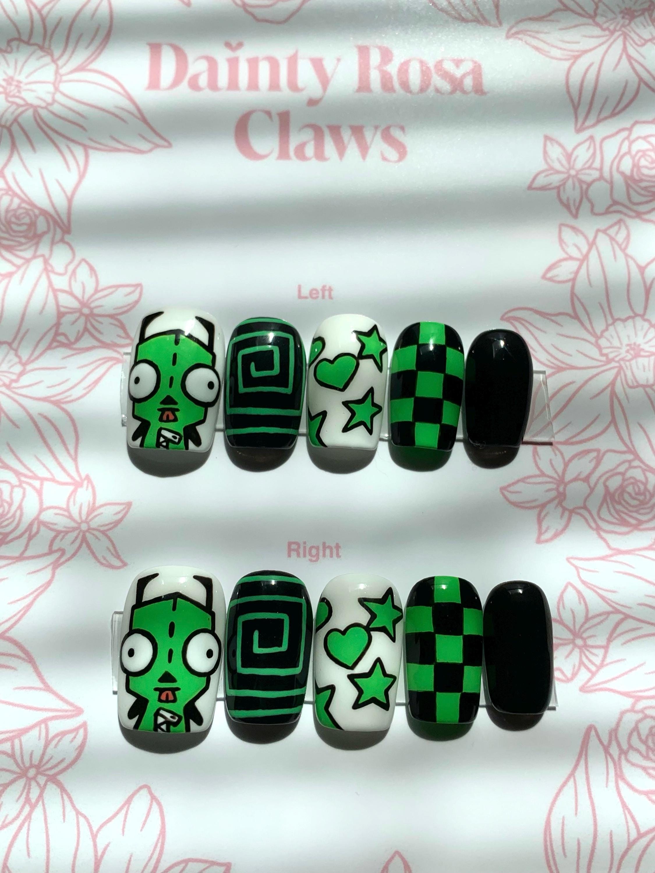 Invader Zim Press Ons | Gir Nails | Y2K Nails | Cute Press on Nails ...