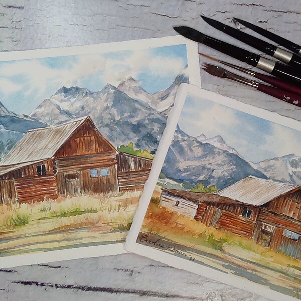 Mountains Watercolor - Etsy