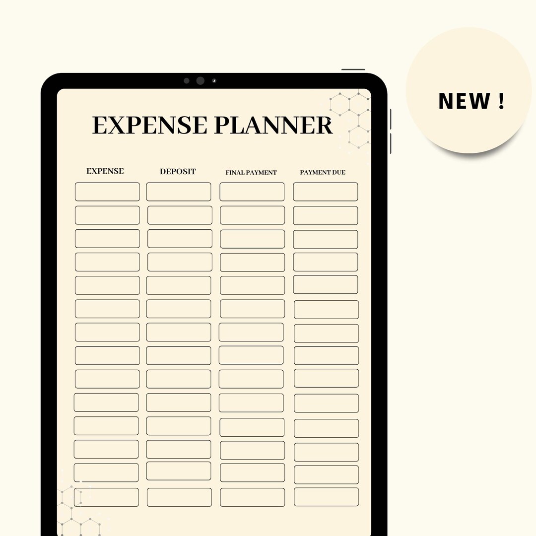 EXPENSE BUDGET PLANNER, Financial Planner, Printable Expense Planner ...