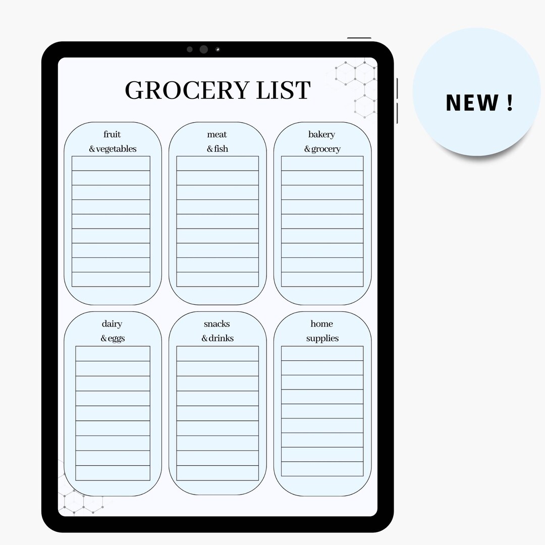 MY GROCERY LIST, Weekly Shopping List, Grocery Plan, Smart Grocery List ...