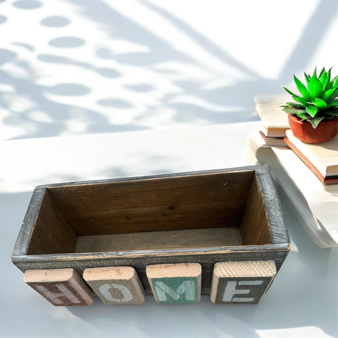 Farmhouse Wooden Storage Box Home Decor Centerpiece - Etsy