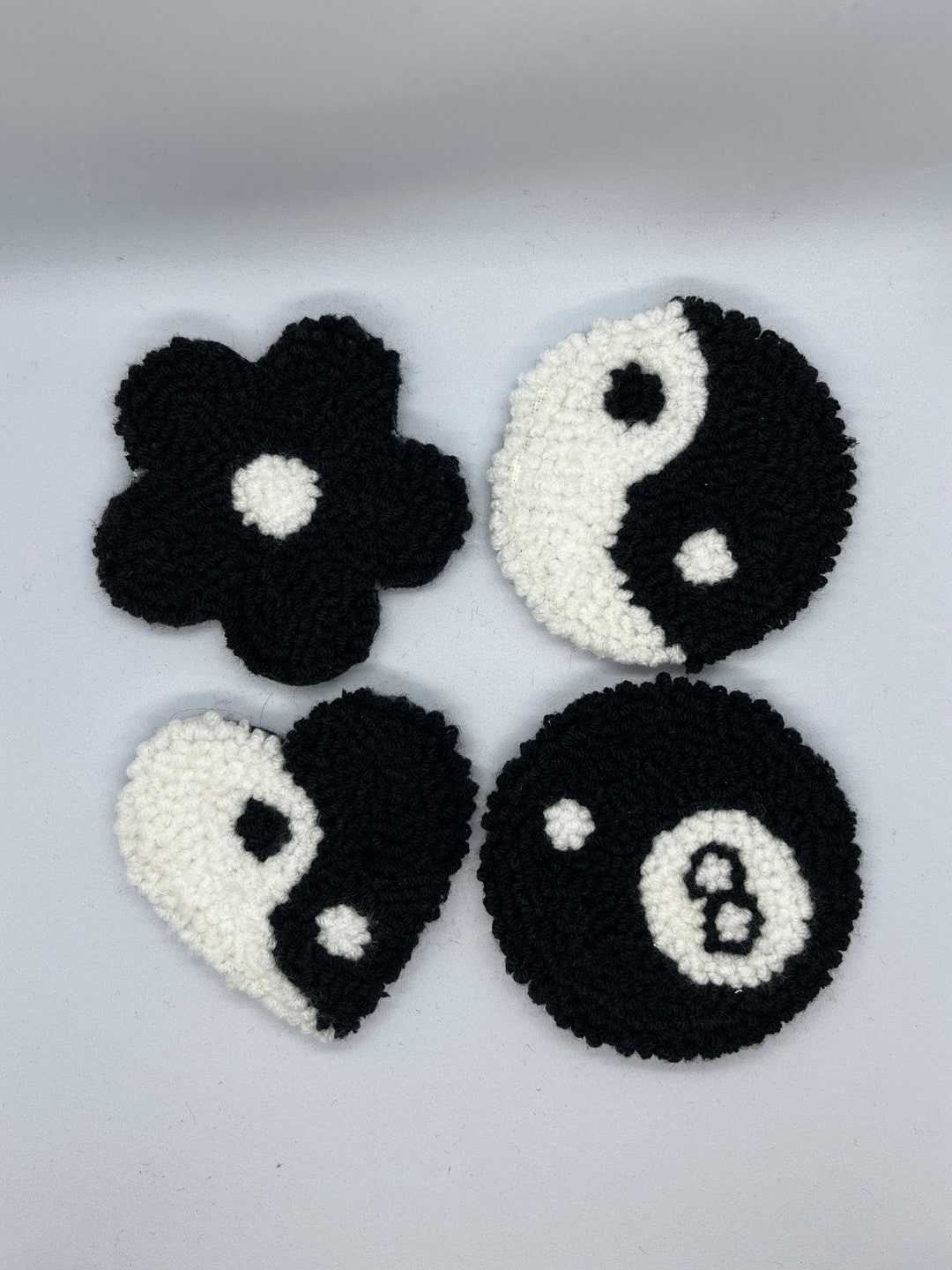 Car Coasters, Black and White Coasters, Set of 2, 8 Ball Car Coasters ...