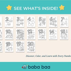 Food Number Coloring Pages for Preschoolers | Number Tracing Worksheets ...