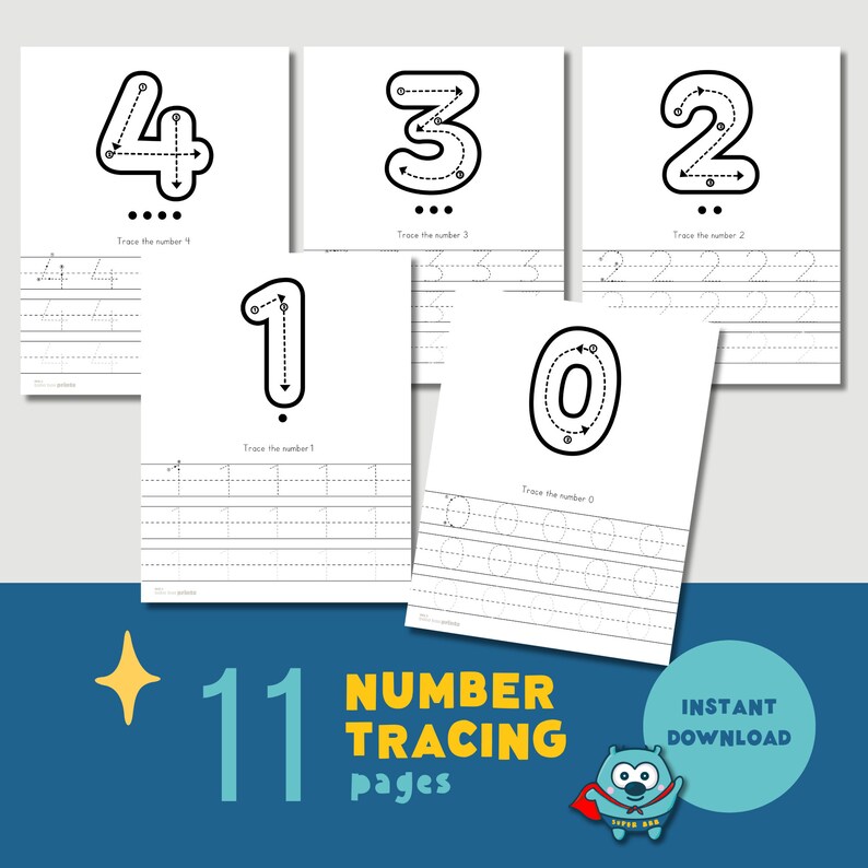 123 Tracing Worksheet, Number Coloring Worksheet, Preschool Number ...