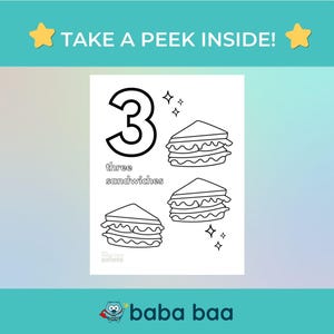 Food Number Coloring Pages for Preschoolers | Number Tracing Worksheets ...