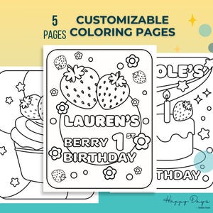 Birthday Coloring Page, 1st Birthday Coloring Page, 1st Birthday ...