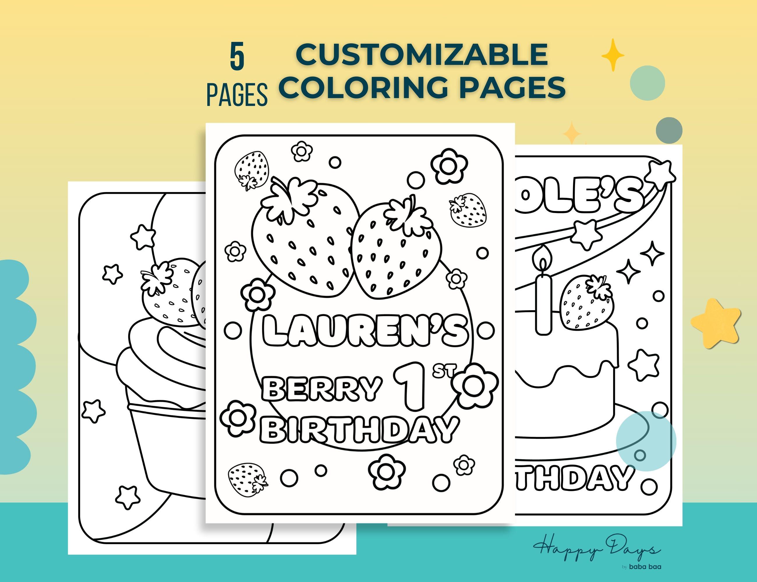 Birthday Coloring Page, 1st Birthday Coloring Page, 1st Birthday ...