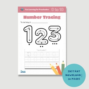 123 Tracing Worksheet, Number Coloring Worksheet, Preschool Number ...