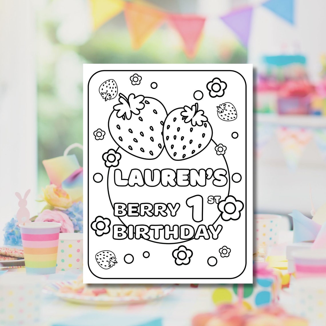 Birthday Coloring Page, 1st Birthday Coloring Page, 1st Birthday ...
