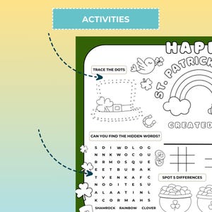 Instant Download St Patrick's Day Placemat for Kids - Printable St ...