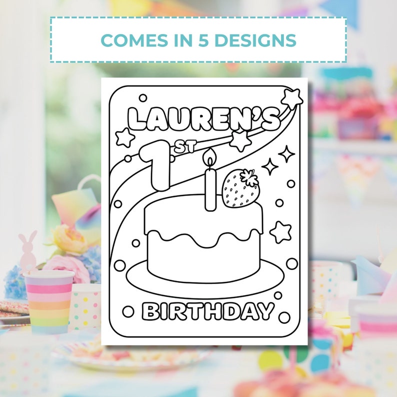 Birthday Coloring Page, 1st Birthday Coloring Page, 1st Birthday ...