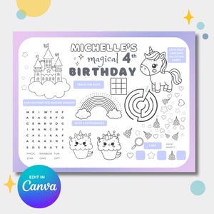 Editable Unicorn Birthday Printable, Unicorn Birthday Party Prop ...