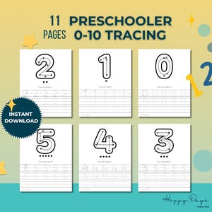 123 Tracing Worksheet, Number Coloring Worksheet, Preschool Number ...