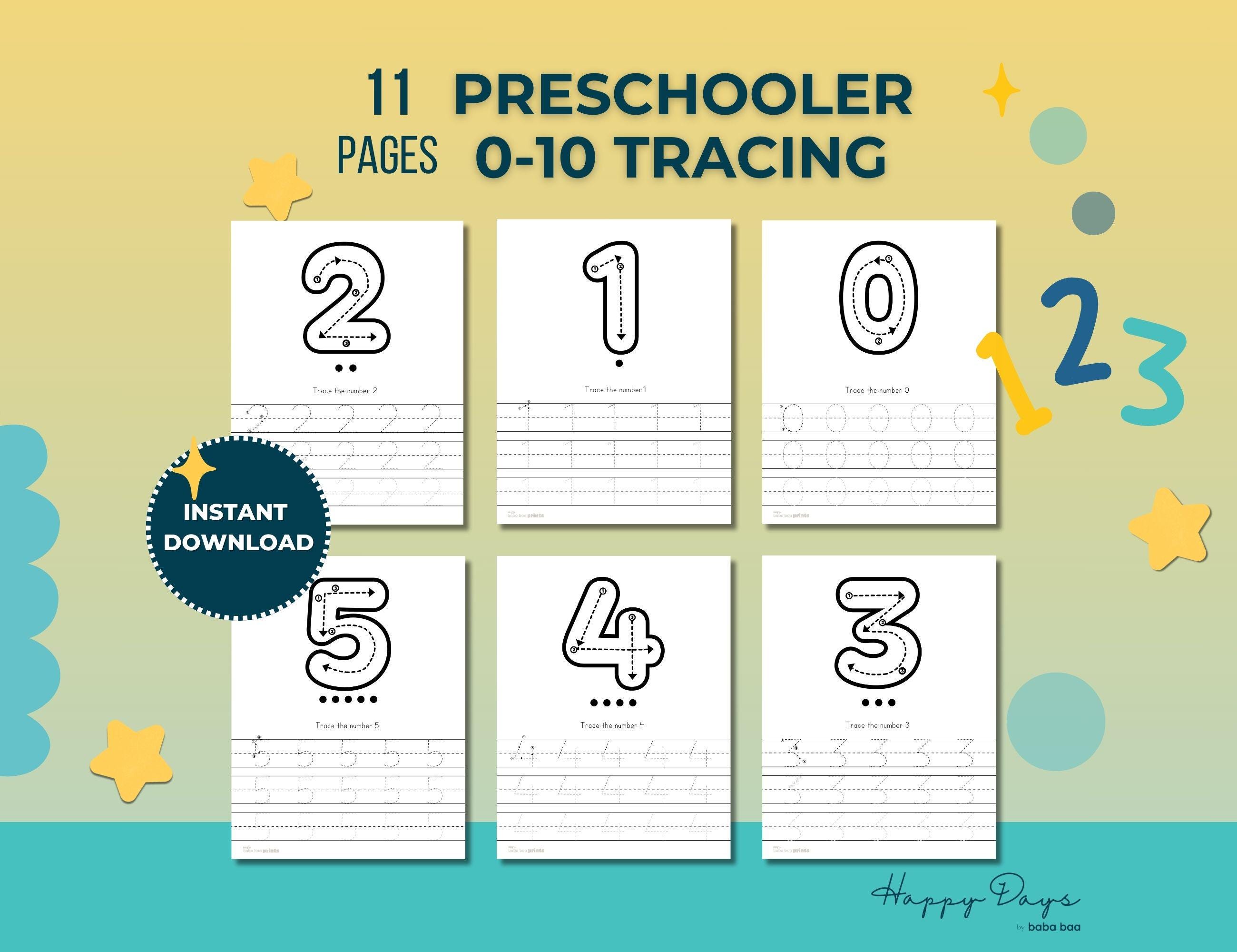 123 Tracing Worksheet, Number Coloring Worksheet, Preschool Number ...