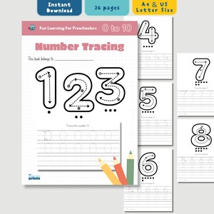 123 Tracing Worksheet, Number Coloring Worksheet, Preschool Number ...