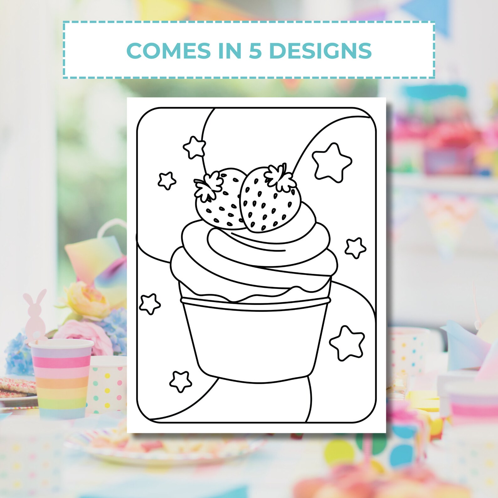 Strawberry Coloring Page, Berry First Birthday Decorations, Berry 1st ...