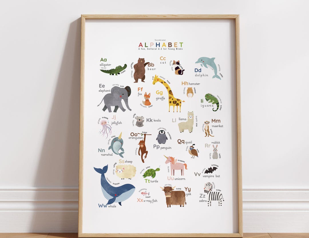 Digital Animal Abc Poster, Mindfulness Abc Poster for Preschooler ...