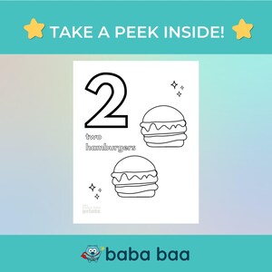 Food Number Coloring Pages for Preschoolers | Number Tracing Worksheets ...