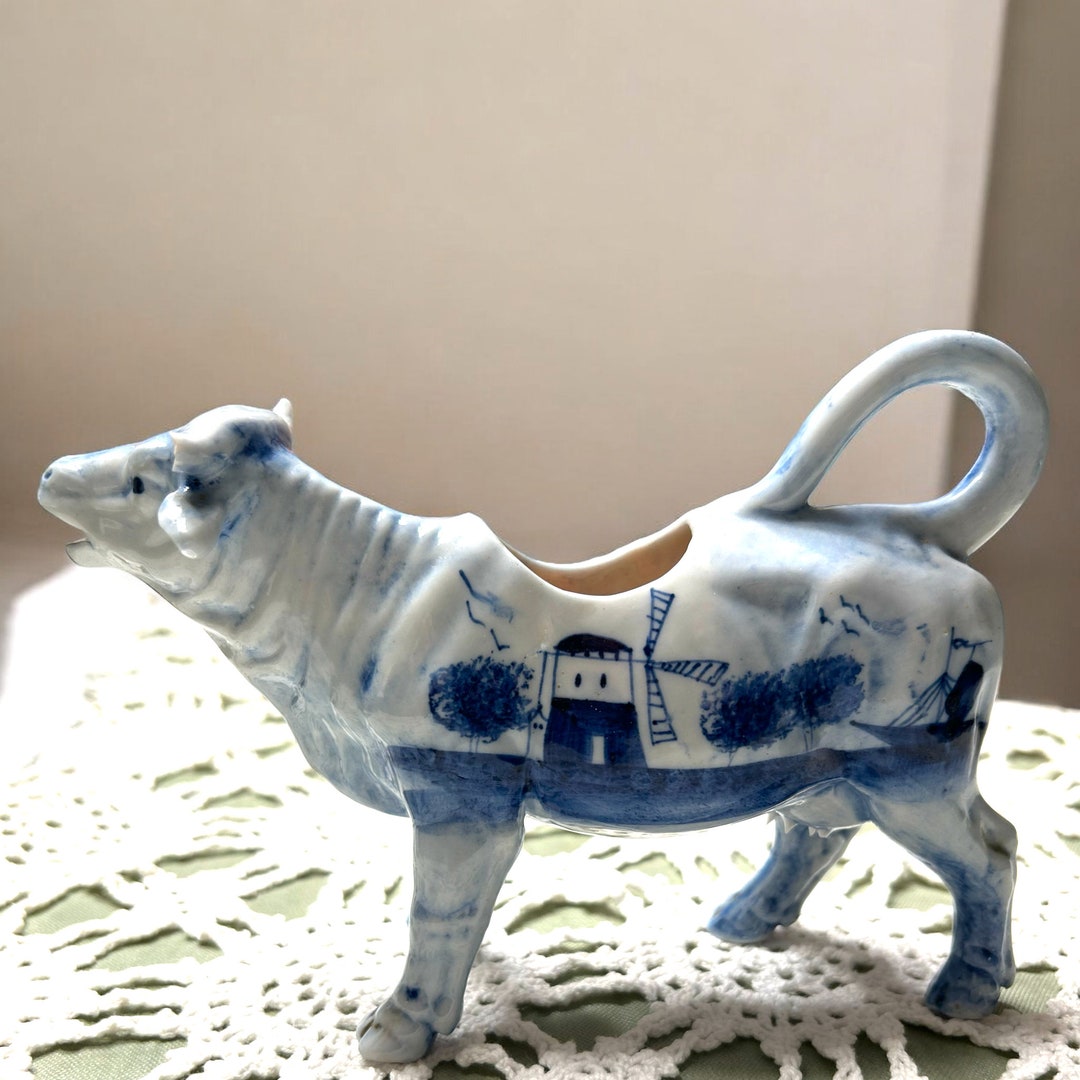 Rare Delft Blue Cow Figurine Creamer 1910 - Etsy