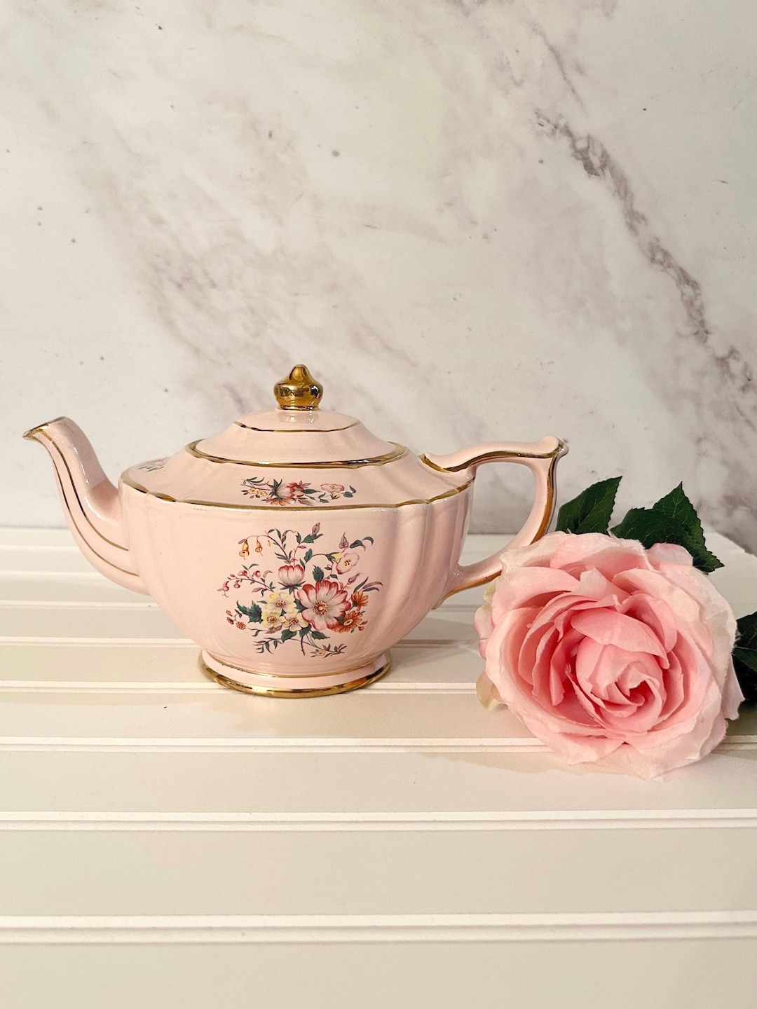 Pink Floral Sadler Tea Pot - Etsy