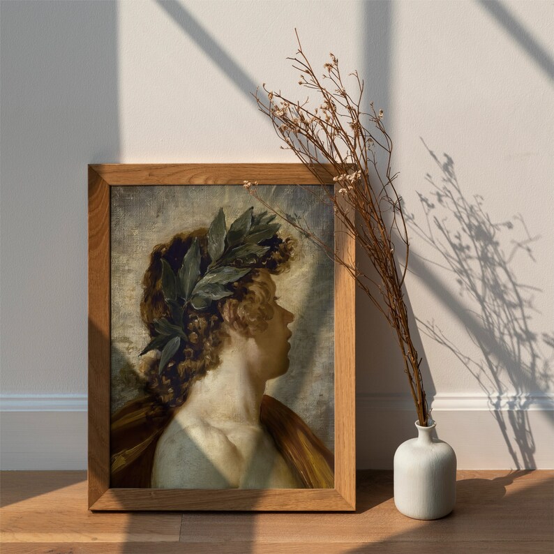 Antique Greek Mythology God Apollo Oil Painting Print Classical Fine ...