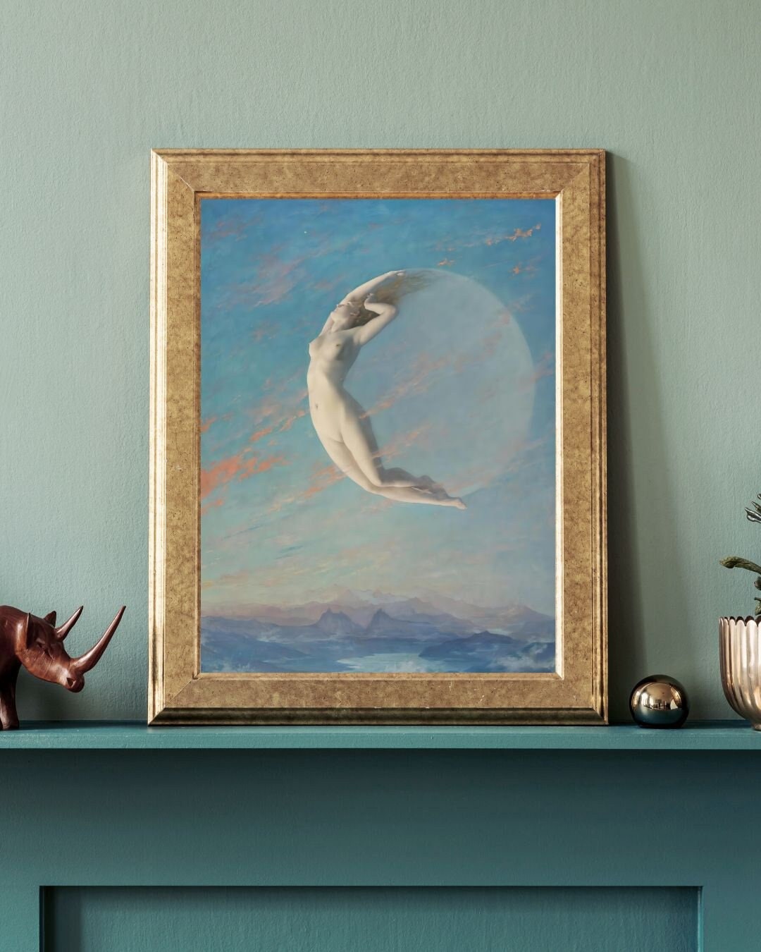 Blue Moon Greek Mythology Goddess Selene Print Glicée Print - the New ...