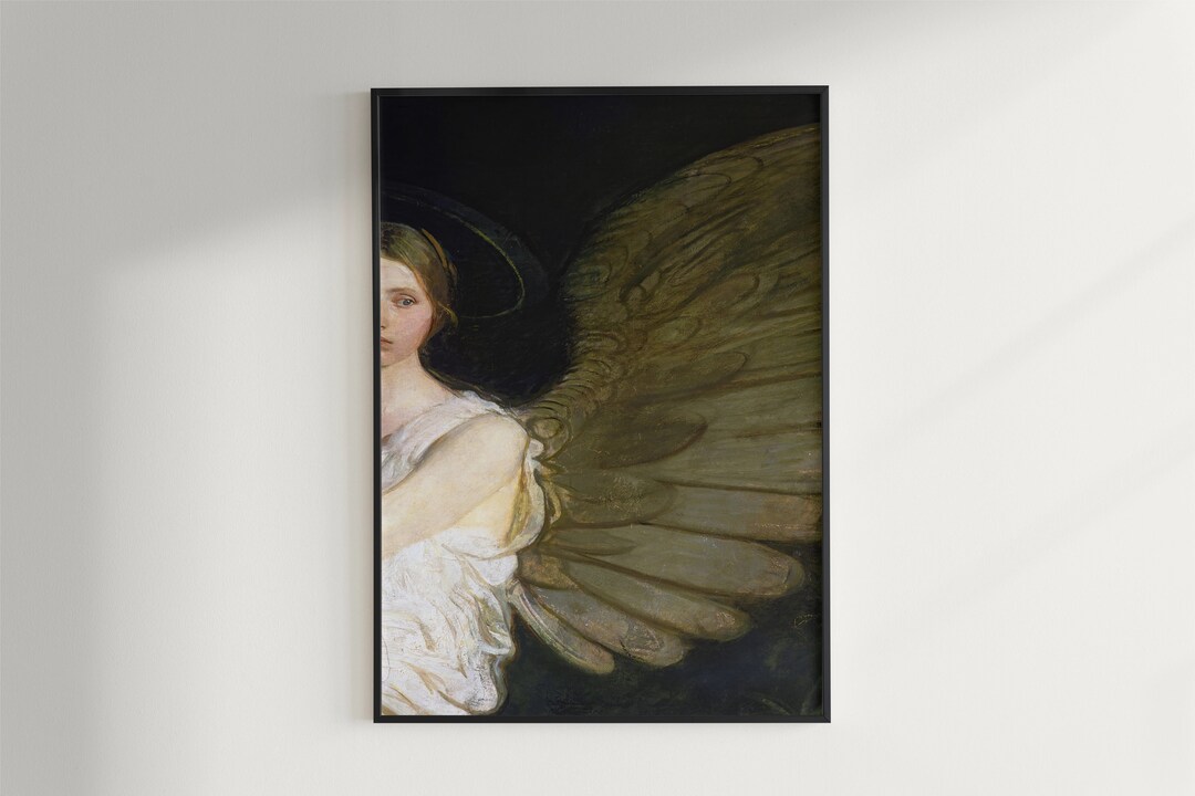 Moody Dark Vintage Angel Print Dark Academia Decor Victorian Era ...