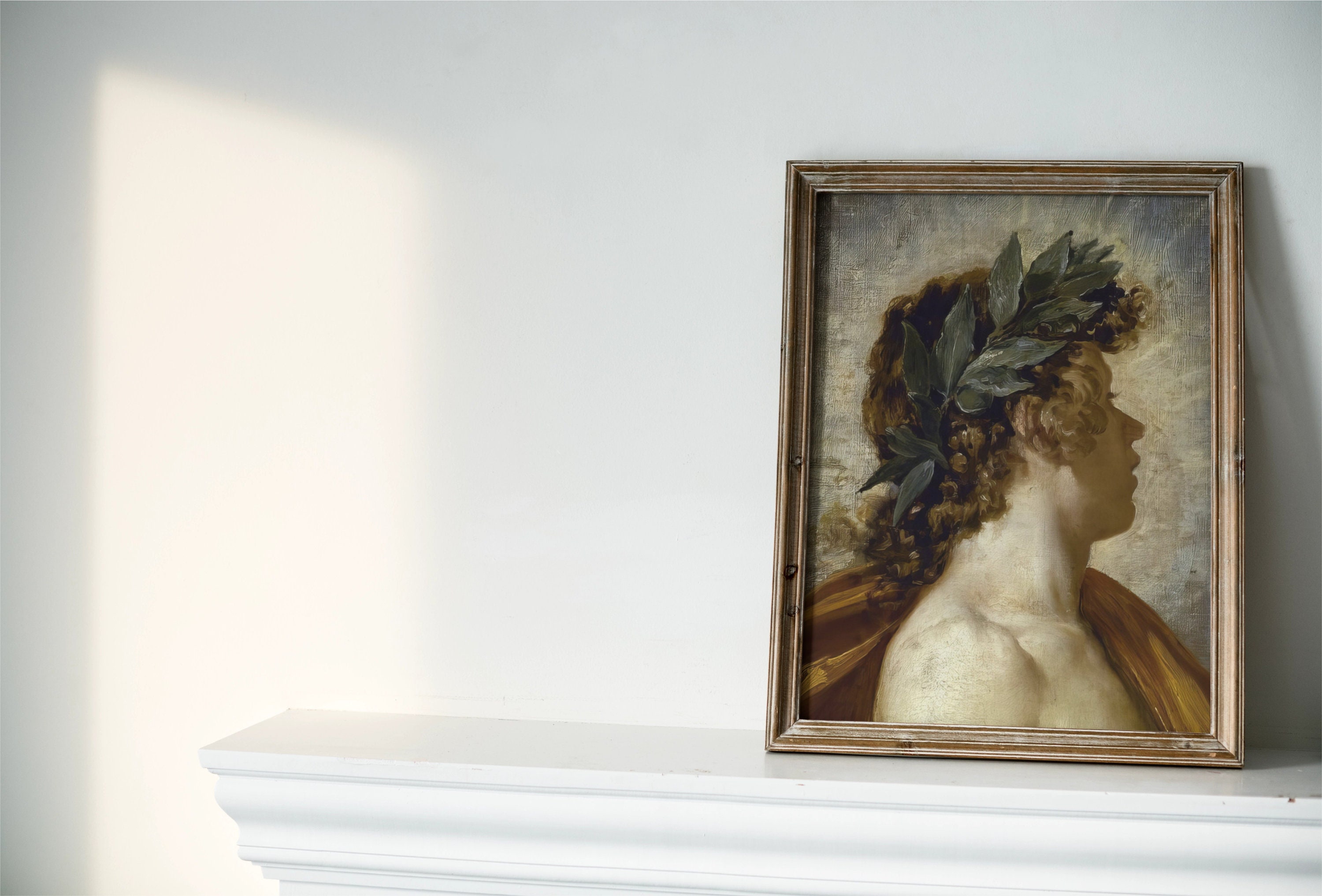 Antique Greek Mythology God Apollo Oil Painting Print - Vintage Baroque ...