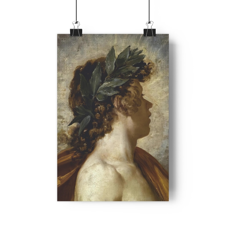 Antique Greek Mythology God Apollo Oil Painting Print Classical Fine ...