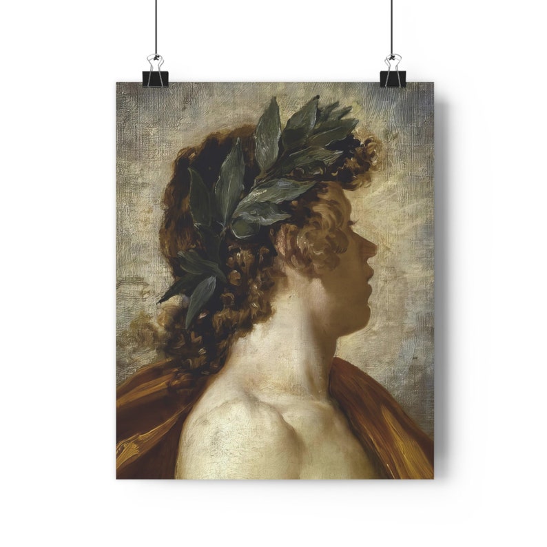 Antique Greek Mythology God Apollo Oil Painting Print Classical Fine ...
