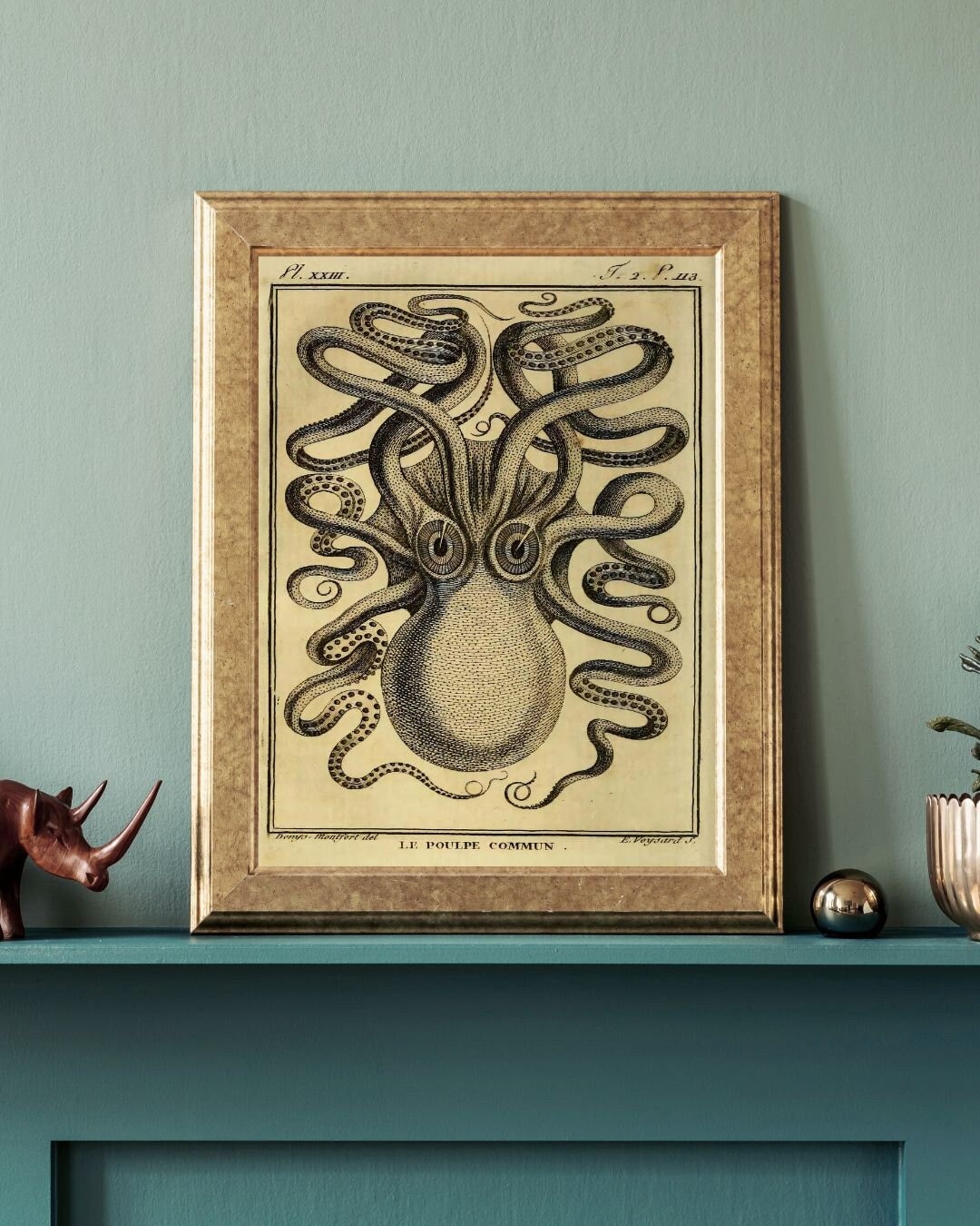 Sea Monsters Giant Squid Octopus Kraken Print, Vintage Nautical Print ...