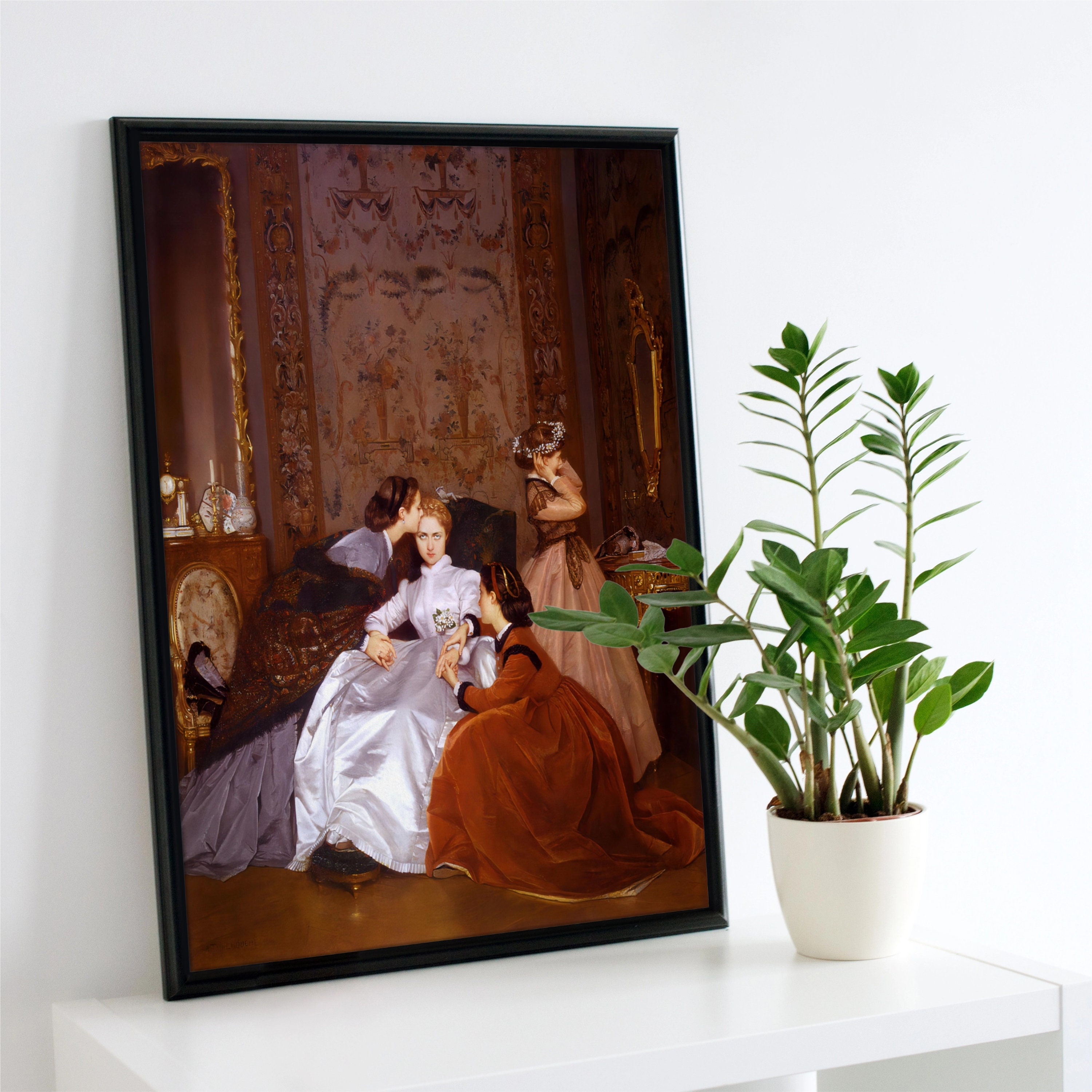 The Reluctant Bride by Auguste Toulmouche, 1866. Digital Printable Art. Moody Wall Art. the ...