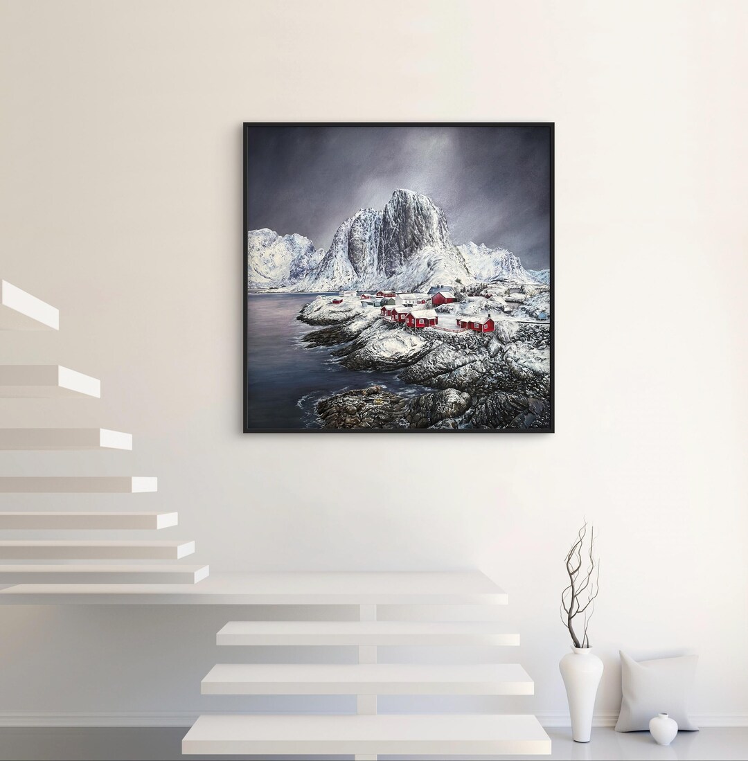 Lofoten Islands Norway Oil Scandinavian 80 X 80 Cm Realism Photorealism ...