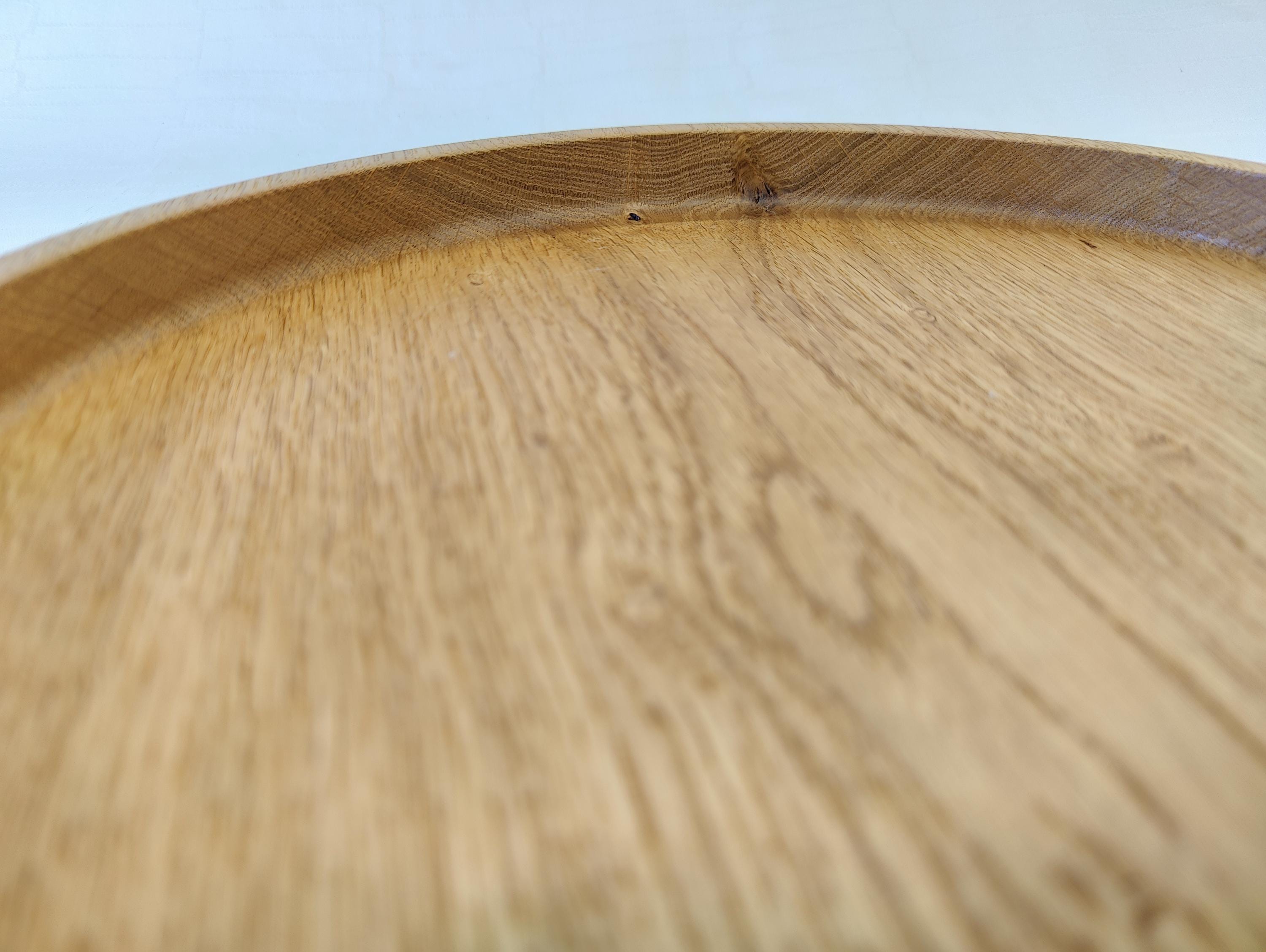 Round Wooden Serving Tray | Decorative Striped Tray in Different Wood ...