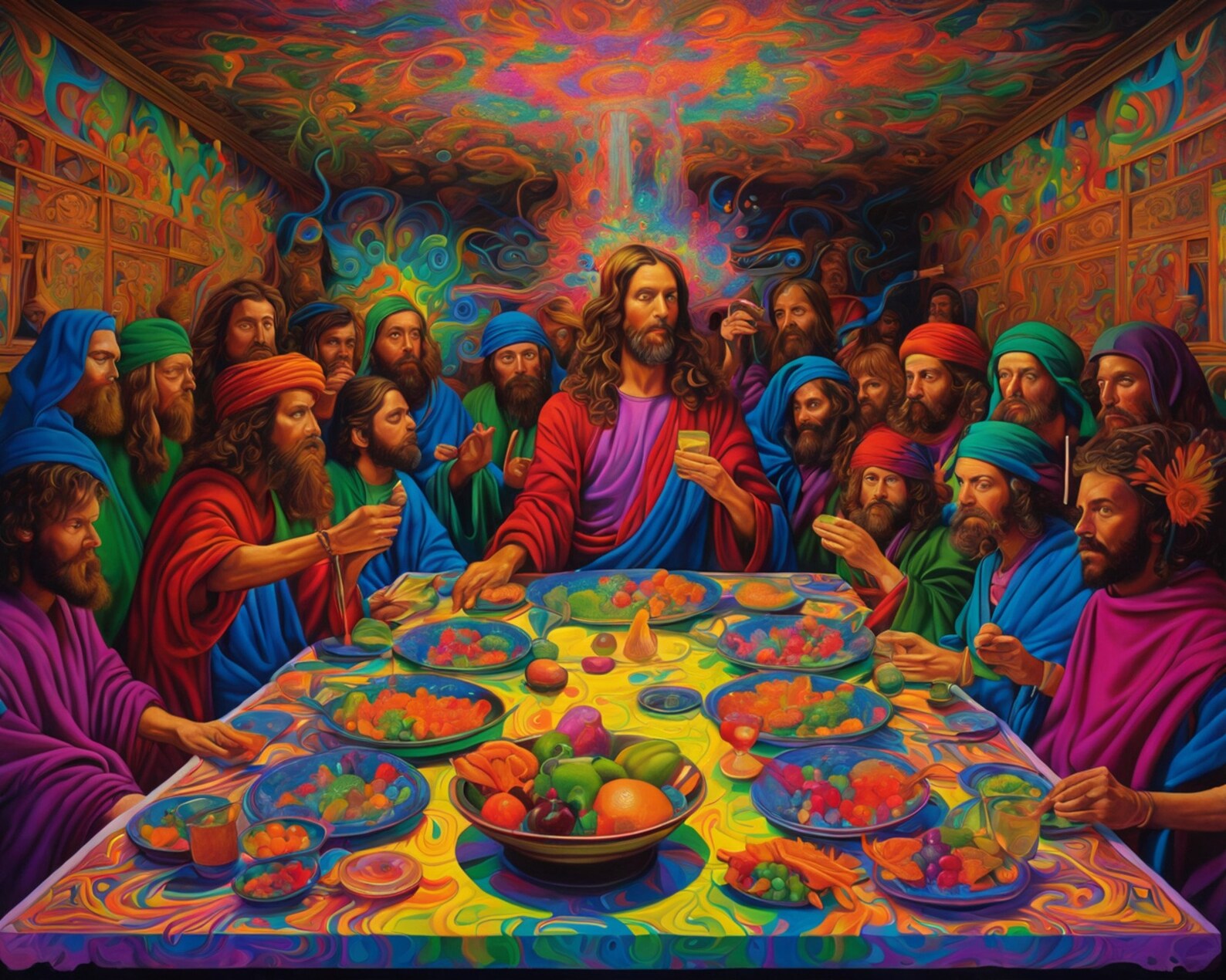 Psychedelic Last Supper - Etsy