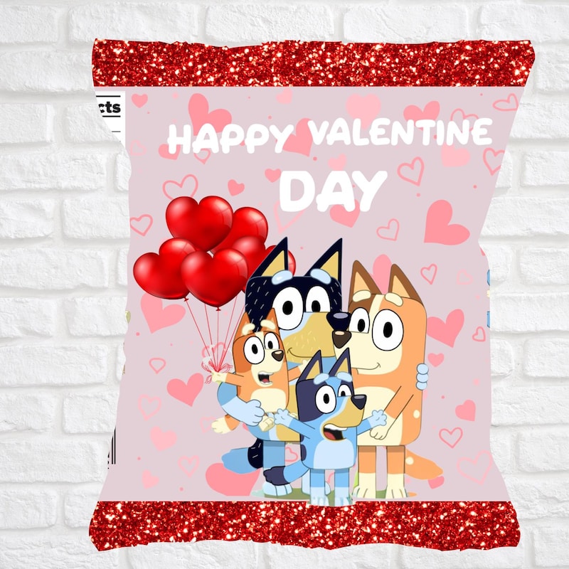 Valentine Bluey Template - Etsy
