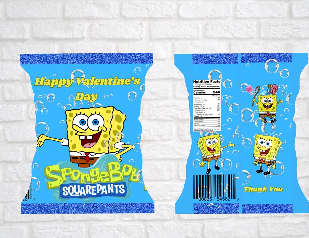 Spongebob Valentine Day Chip Bag - Etsy