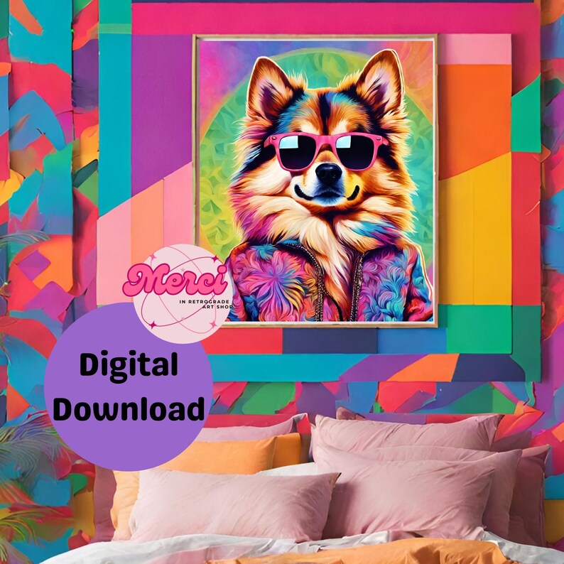 Psychedelic Dog Digital Download Printable Wall Artwall Art Space Wall ...
